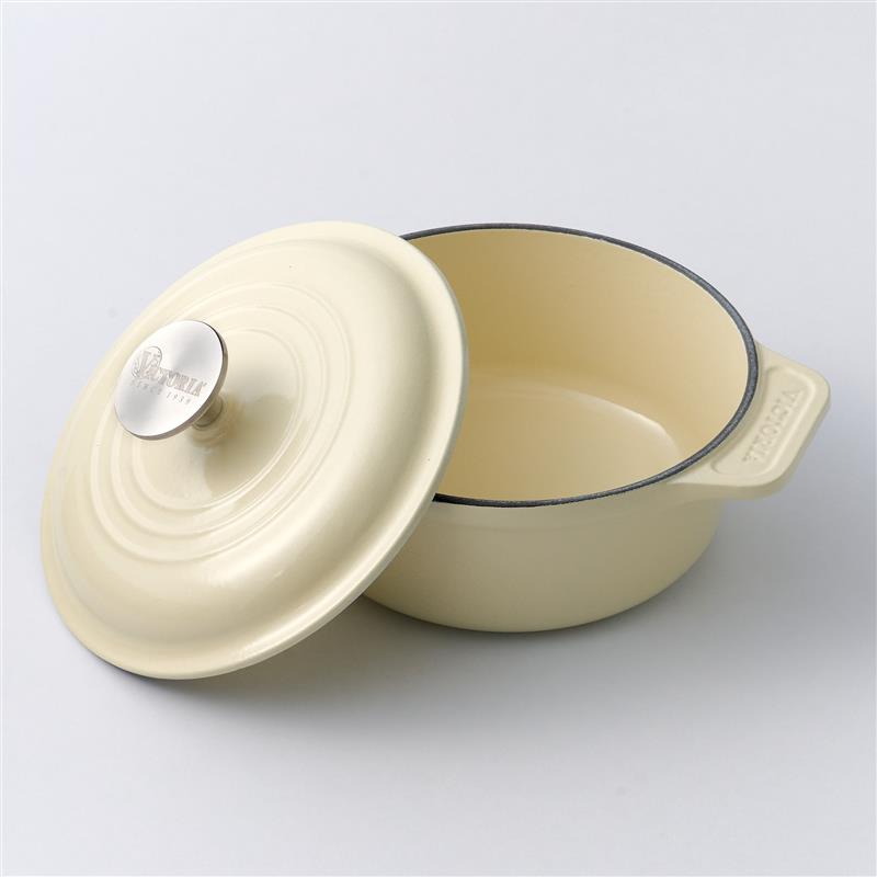 Horno Holandés 1,9 L Olla Esmaltada White Sable– Victoria